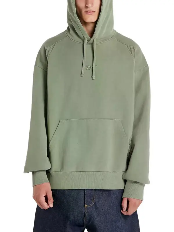 REEBOK Logo-embroidered Hoodie - Green
