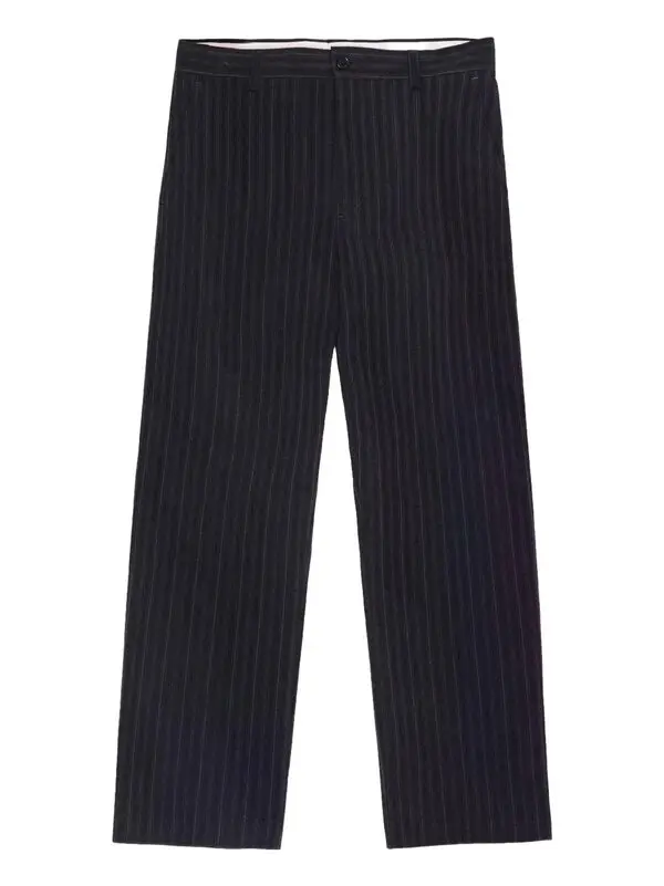 Nn07 Pinstripe Trousers - Black