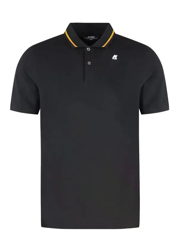 K-WAY Jud Contrasting-collar Polo Shirt - Black