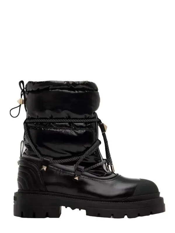 Valentino Garavani Leather Combat Boots - Black
