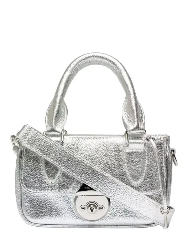 STUDIO CHOFAKIAN Mini Metallic Leather Tote - Silver