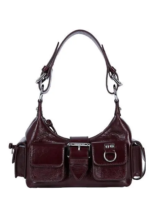 The Kooples Small Leather Shoulder Bag - Bordeaux