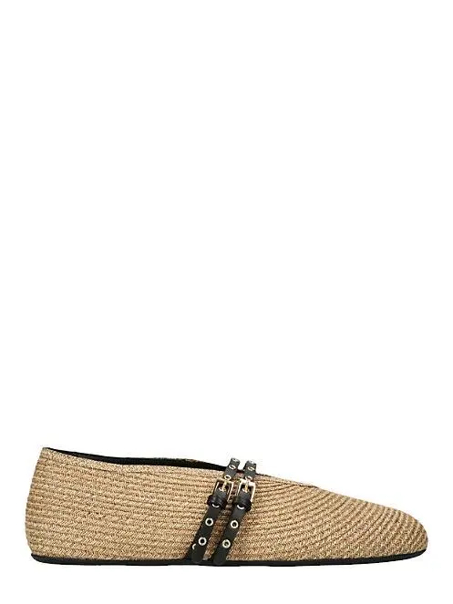 Alaïa Woven Ballerina Ballet Flats - Beige Comb
