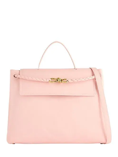 Bottega Veneta Large Leather Top-handle Bag - Rose-muse Brass
