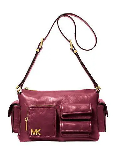 Michael Kors Dakota Medium Leather Shoulder Bag - Purple
