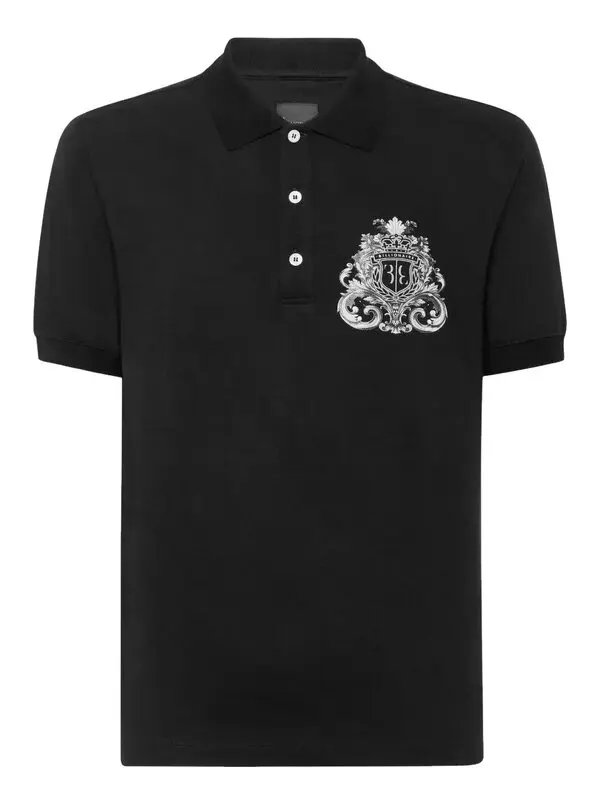 BILLIONAIRE Logo-embroidered Polo Shirt - Black
