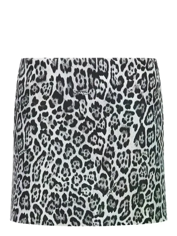 Roberto Cavalli Leopard-print Mini Skirt - Black