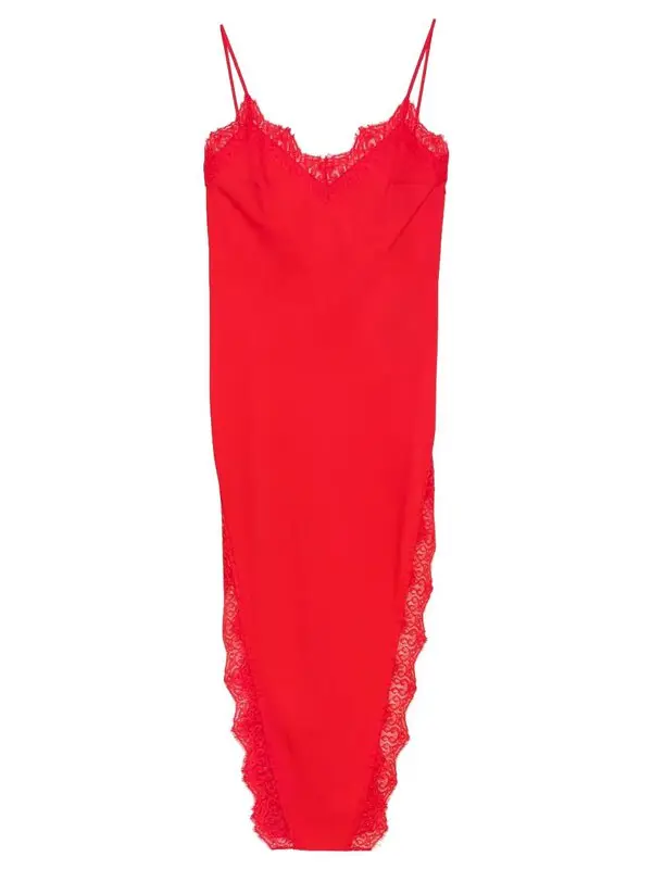 NISSA Side-slits Slip Dress - Red