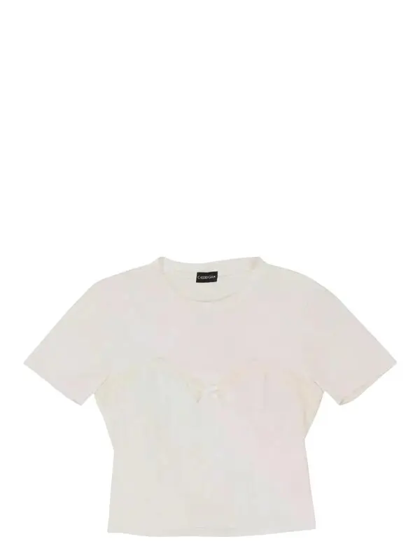 Callipygian Lace-trimmed T-shirt - White