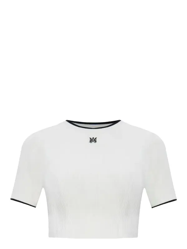 Amiri Cropped Ribbed T-shirt - White