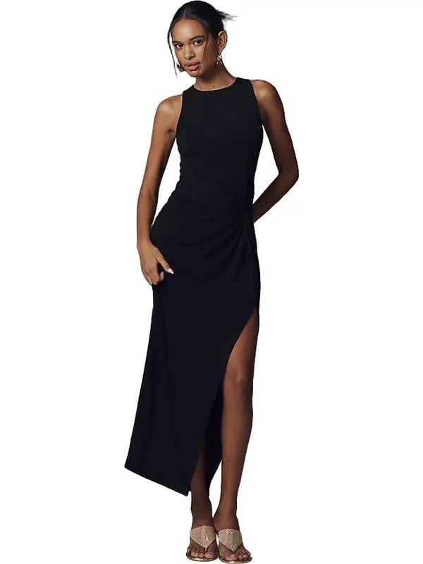 Bhldn Arya Jersey High-neck Maxi Dress - Black