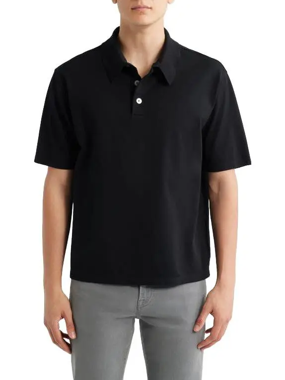 FRAME Silk & Cotton Polo - Black