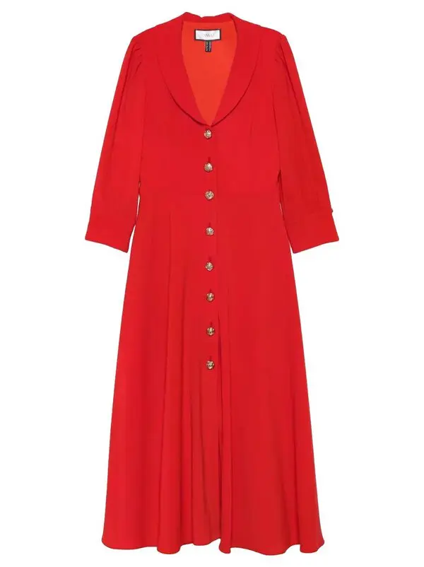 NISSA Button-down Midi Dress - Red