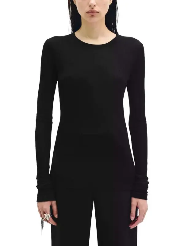 ANN DEMEULEMEESTER Fiene Long-sleeve Ribbed Top - Black