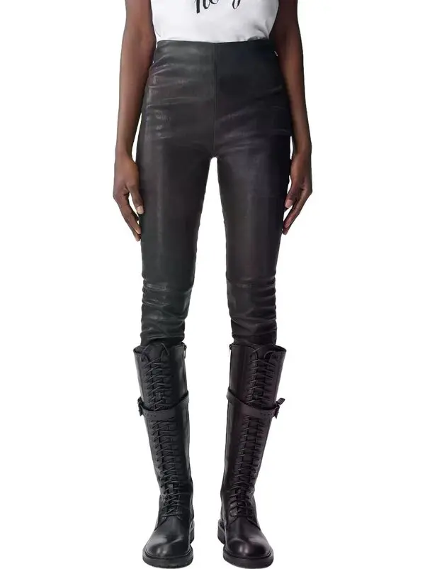 ANN DEMEULEMEESTER Florence Leather Leggings - Black