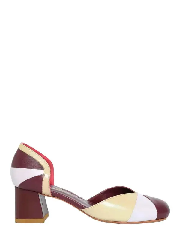 STUDIO CHOFAKIAN 40mm Geometric Colorblock Pumps - Red