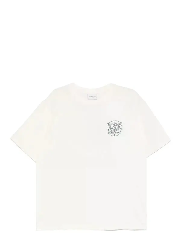 Drole De Monsieur Embroidered Cotton T-shirt - White