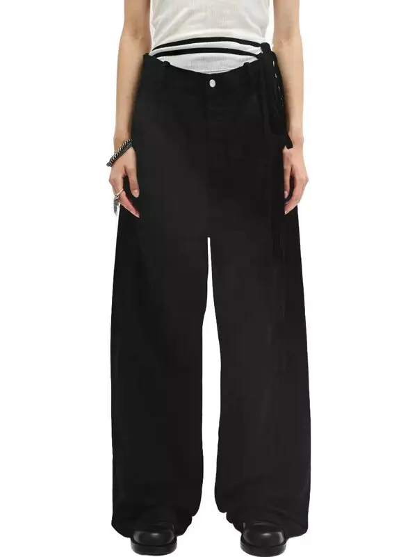 ANN DEMEULEMEESTER Wide-leg High-rise Jeans - Black