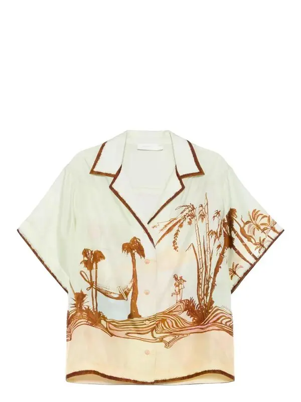 Zimmermann Coco Silk Shirt - Green