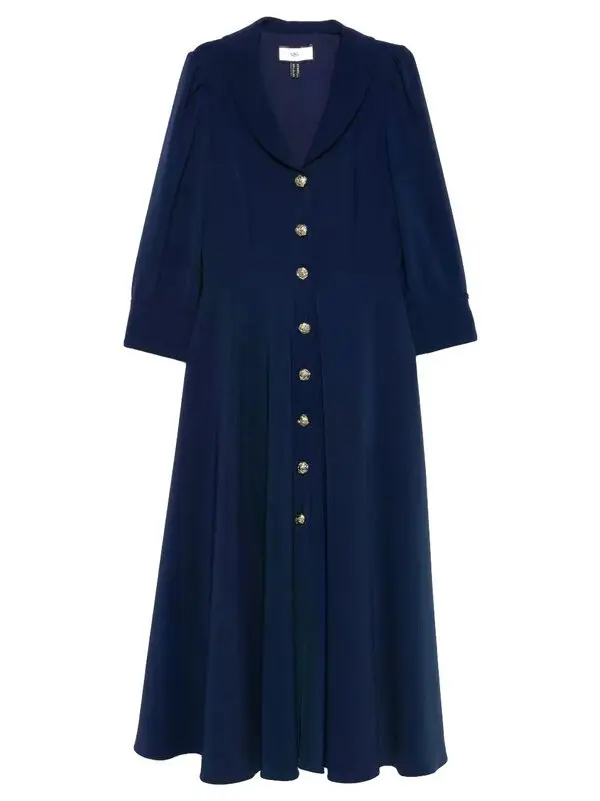 NISSA Button-down Midi Shirt Dress - Blue