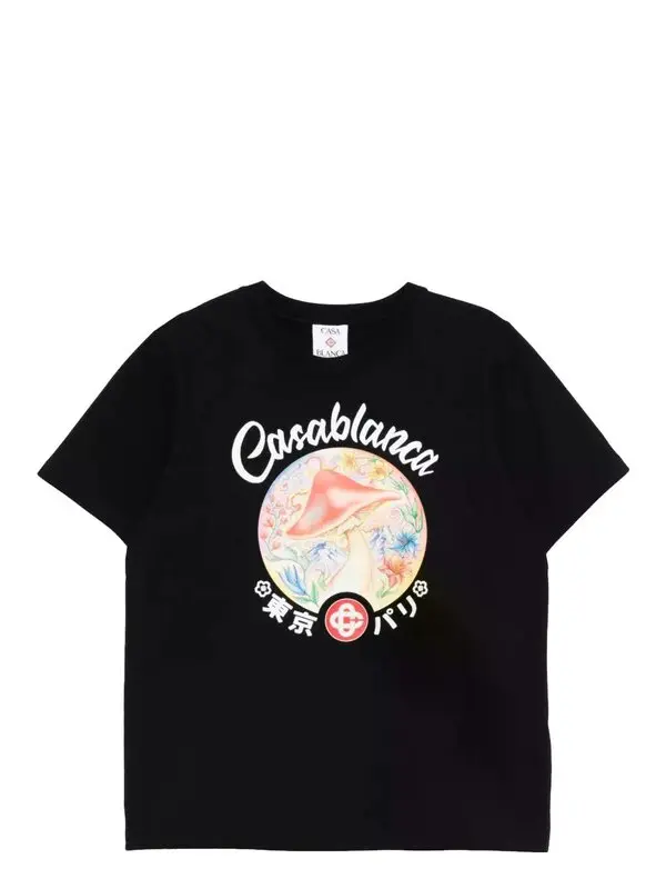 Casablanca Organic-cotton T-shirt - Black