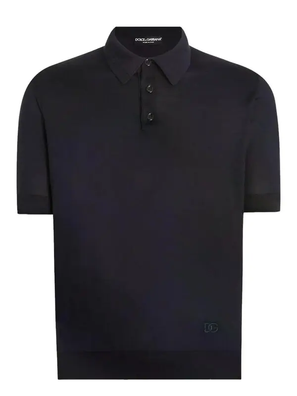 Dolce & Gabbana Silk Polo Shirt - Blue