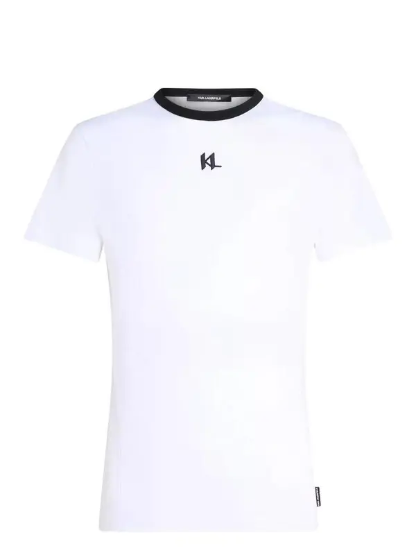 Karl Lagerfeld Monogram Slim-fit T-shirt - White