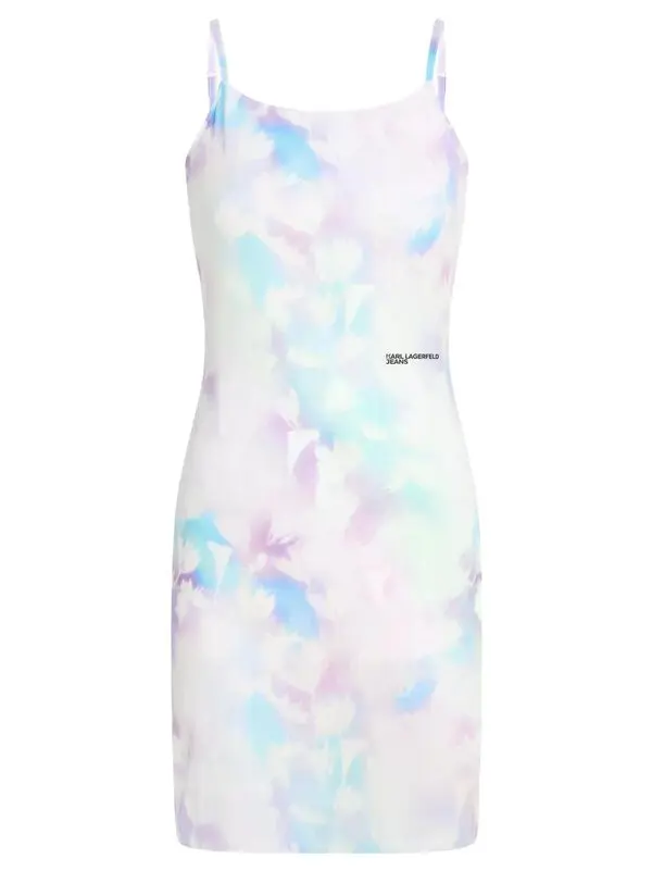 Karl Lagerfeld Floral-print Mesh Dress - White