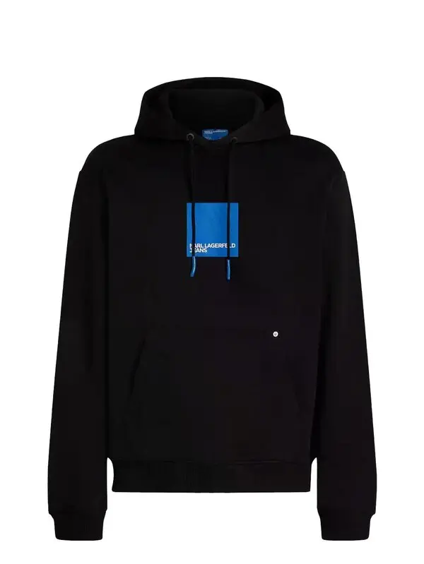 Karl Lagerfeld Box-logo Hoodie - Black