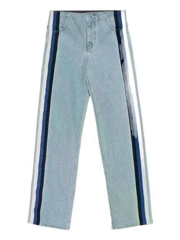 Christopher Esber Streaked Denim Jeans - Blue