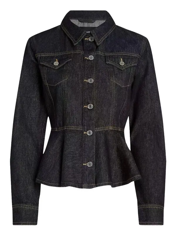Karl Lagerfeld Denim Peplum Jacket - Blue