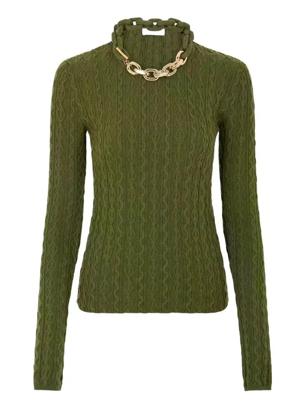 Rabanne Cable-knit Top - Green