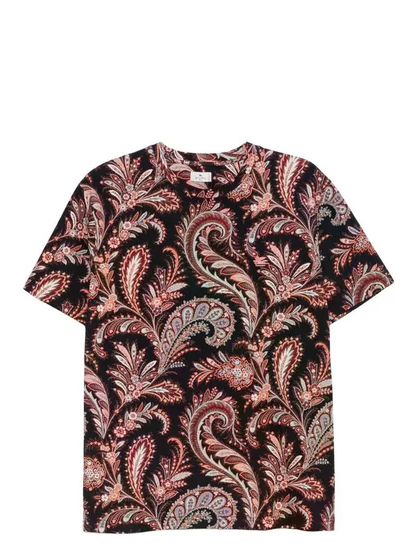 Etro Paisley-print Cotton T-shirt - Blue