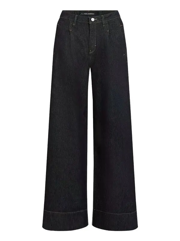 Karl Lagerfeld Cotton Wide Leg Jeans - Blue