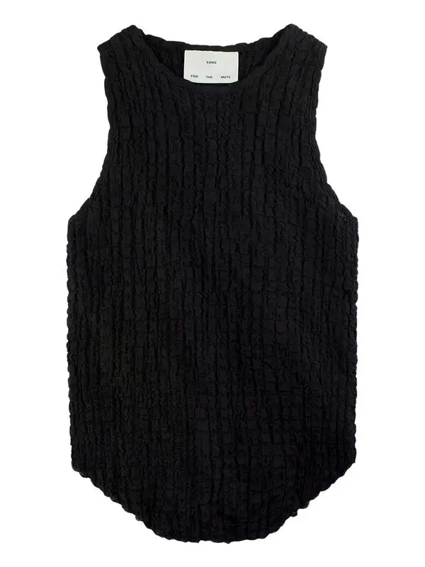SONG FOR THE MUTE Ruffled Tank Top - Black