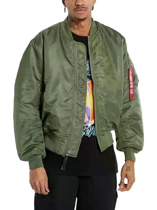 Alpha Industries Zip-up Bomber Jacket - Green