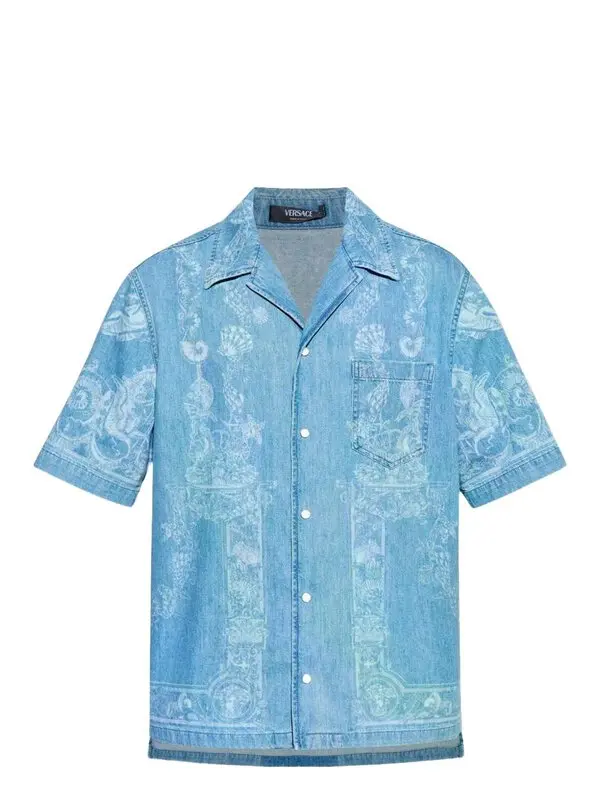 Versace Denim Printed Shirt - Blue