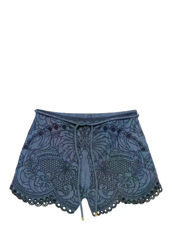 Zimmermann Embroidered Shorts - Blue