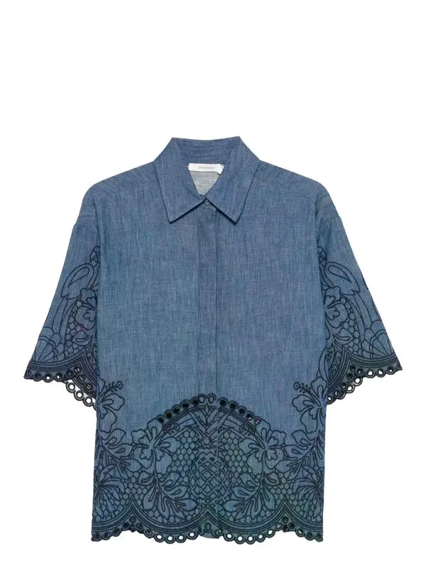 Zimmermann Embroidered Shirt - Blue
