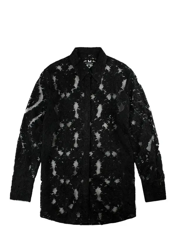 SONG FOR THE MUTE Lace-patterned Shirt - Black