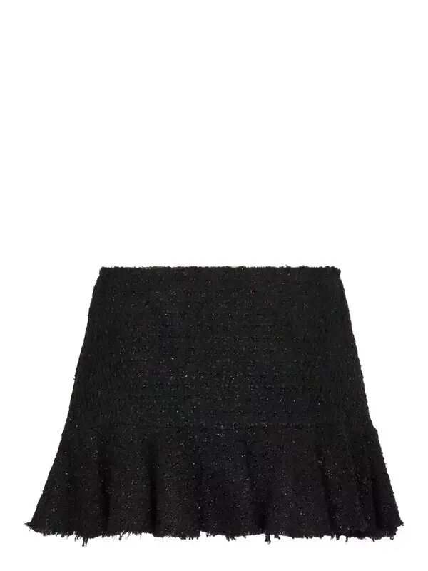 Blumarine Frayed Ruffled Skirt - Black