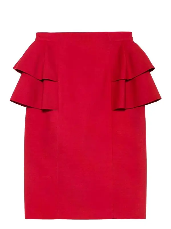 Valentino Garavani Virgin Wool-silk Pencil Skirt - Red