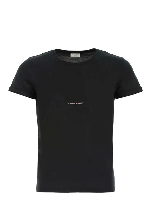 Saint Laurent Logo-print Cotton T-shirt - Black