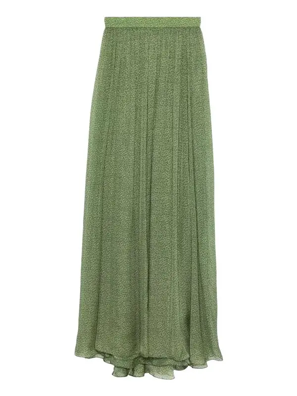 Elie Saab Pleated Midi Skirt - Green