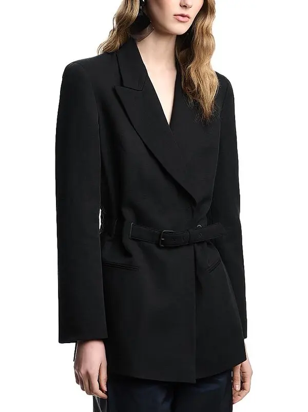 Emporio Armani Belted Blazer - Solid Black