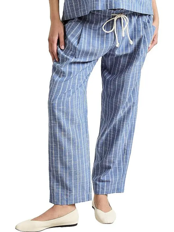 Hatch Collection The Jude Pant - Blue/white Stripe