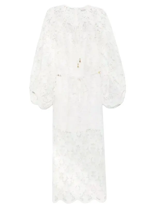 Zimmermann Coco Lace Midi Dress - White
