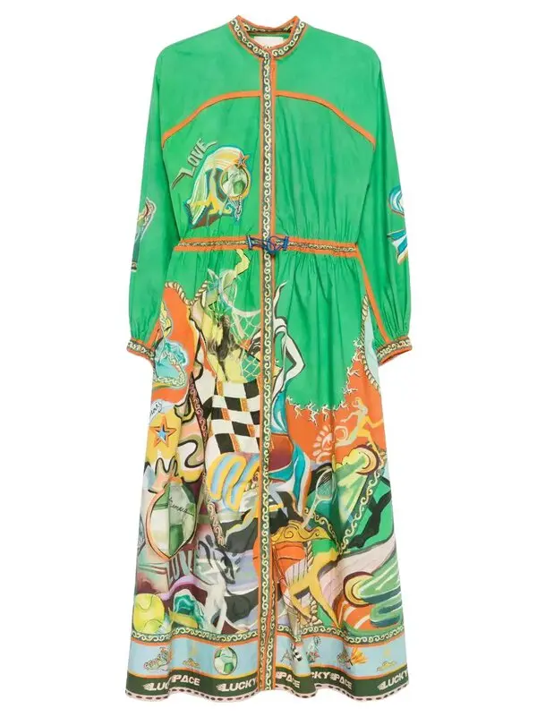 ALEMAIS Lucky Pace Shirt Dress - Green