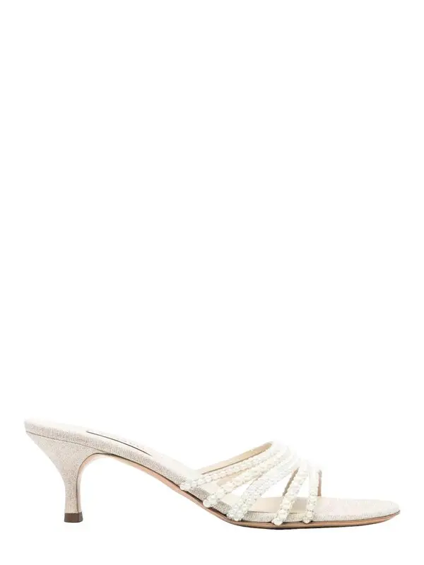 Casadei 70mm Pearl-embellished Sandals - Neutrals