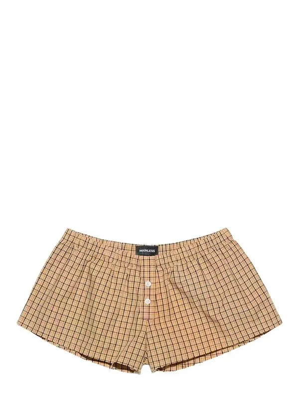 MAINLESS Checked Shorts - Neutrals